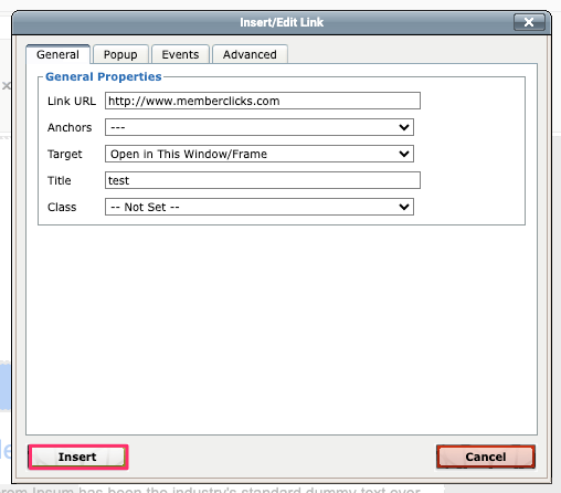 Insert a Link – MC Professional