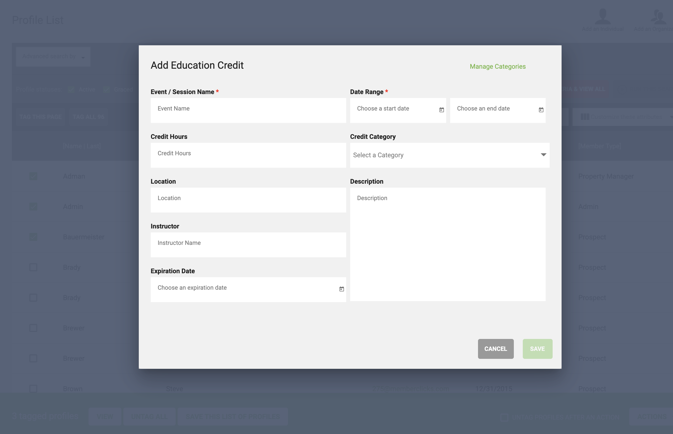 Continuing education transcript – MC Professional