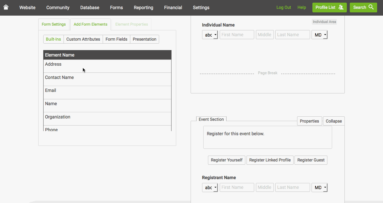 Creating and configuring forms – MC Professional