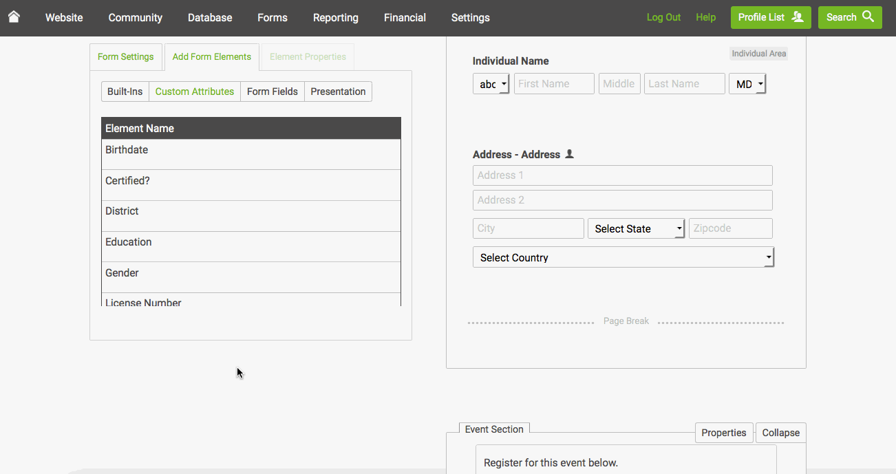 Creating and configuring forms – MC Professional