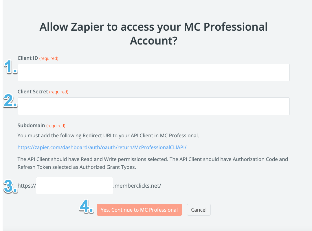 Zapier: Building an integration – MC Professional