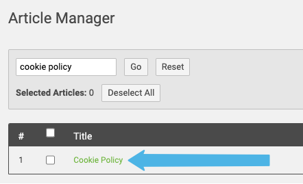 Creating a cookie policy – MC Professional